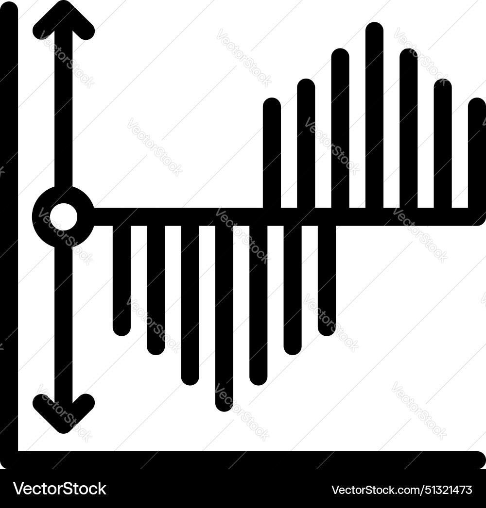 Simple bar graph icon with arrows Royalty Free Vector Image