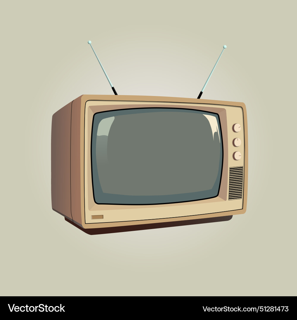 Vintage tv cartoon style Royalty Free Vector Image