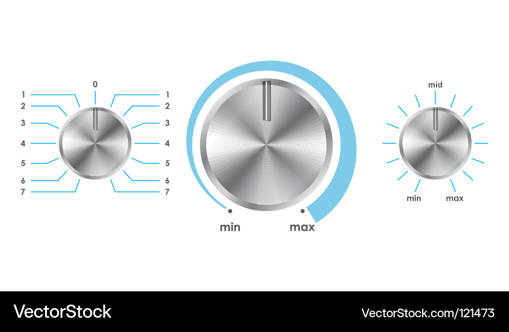 Volume balance knobs Royalty Free Vector Image