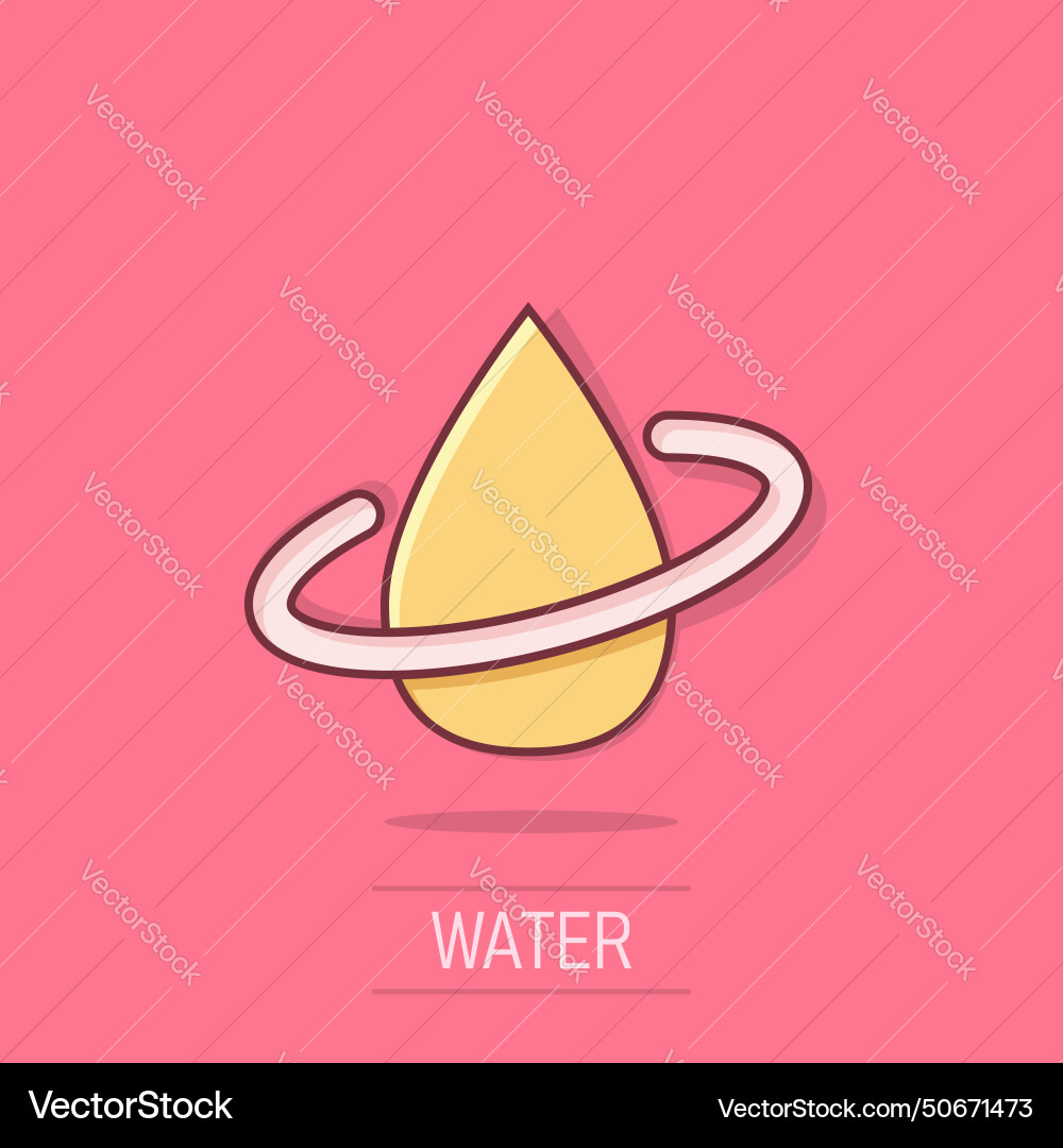 Water drop icon in comic style droplet cartoon Vector Image
