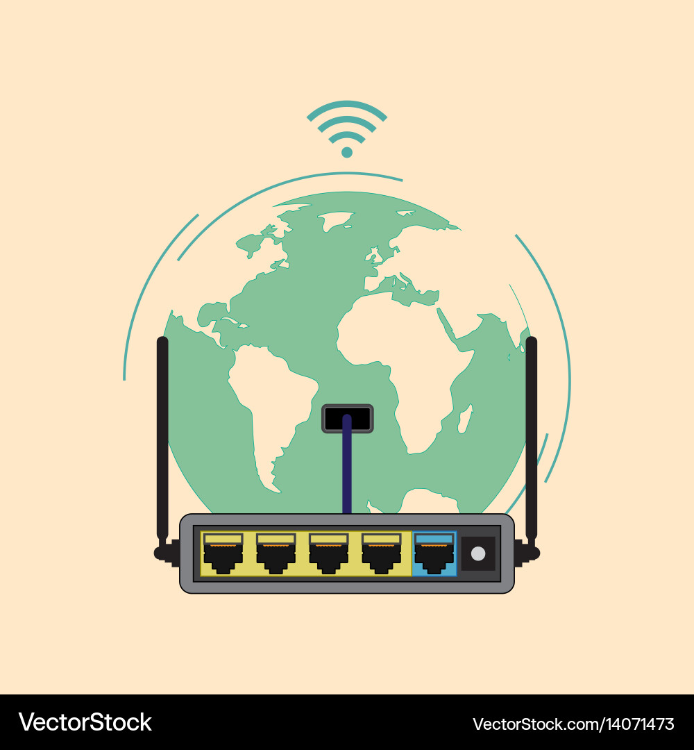 Wi-fi router Royalty Free Vector Image - VectorStock