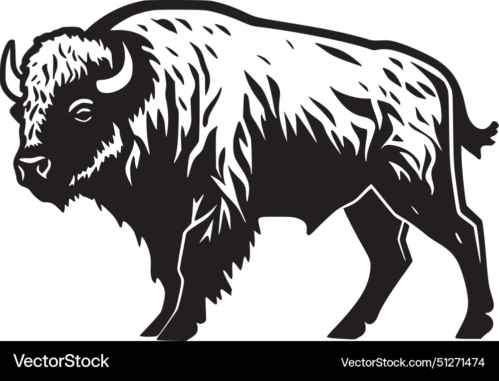 Bison - minimalist and simple silhouette Vector Image