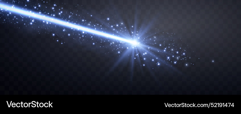 Blue horizontal laser beam neon line Royalty Free Vector