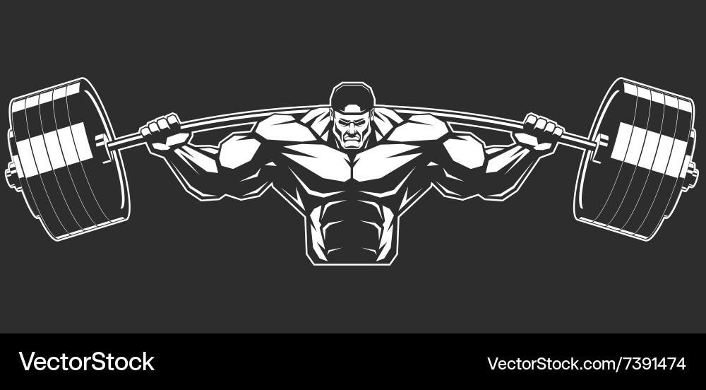 Bodybuilder with a barbell Royalty Free Vector Image