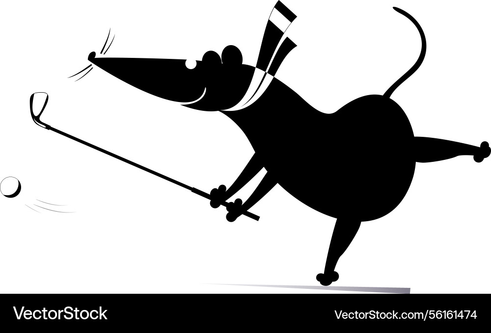 Cartoon rat or mouse plays golf Royalty Free Vector Image
