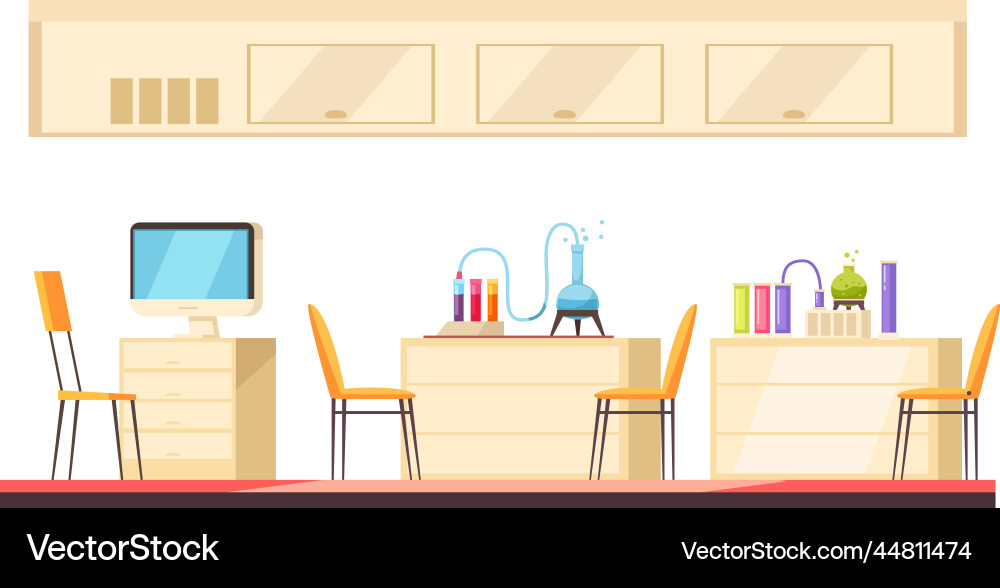Cartoon school laboratory Royalty Free Vector Image