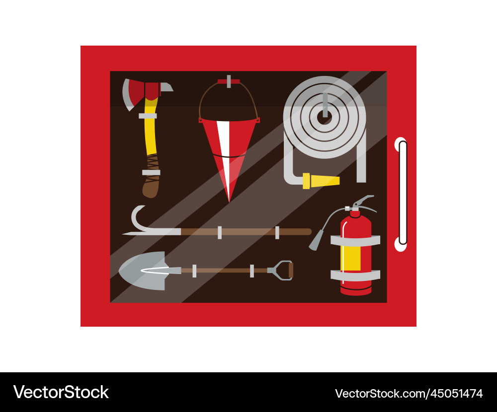 Fire cabinet emergency box with rescue protection Vector Image