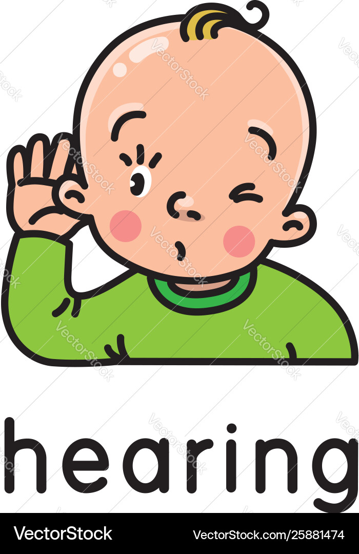 Hearing icon one five senses Royalty Free Vector Image