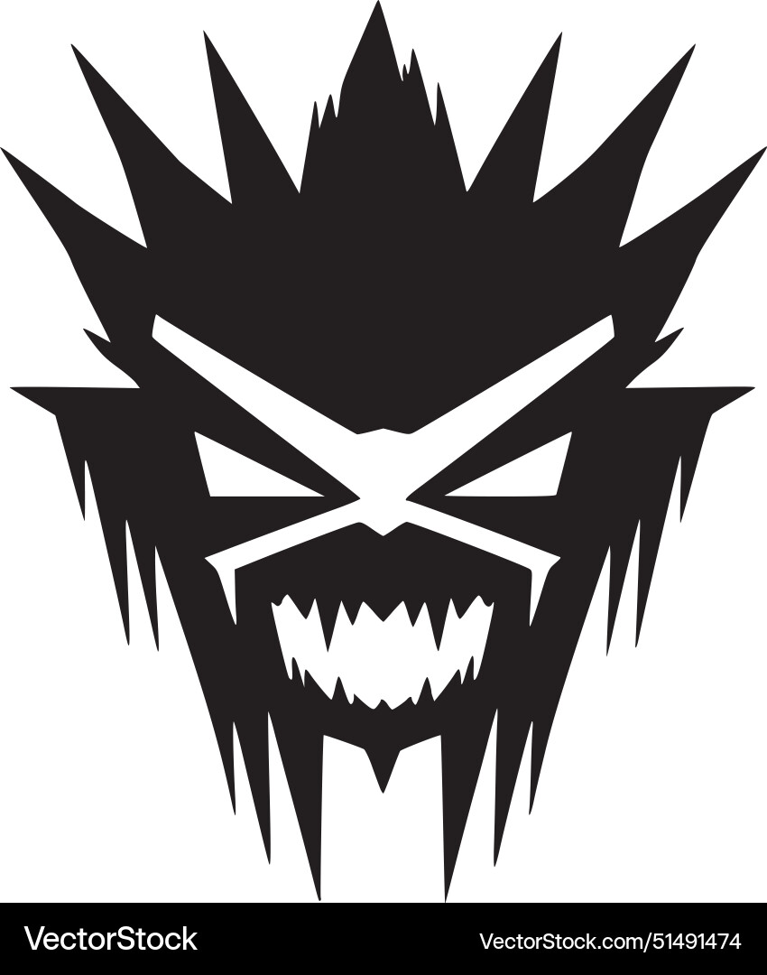 Horror - minimalist and flat logo Royalty Free Vector Image