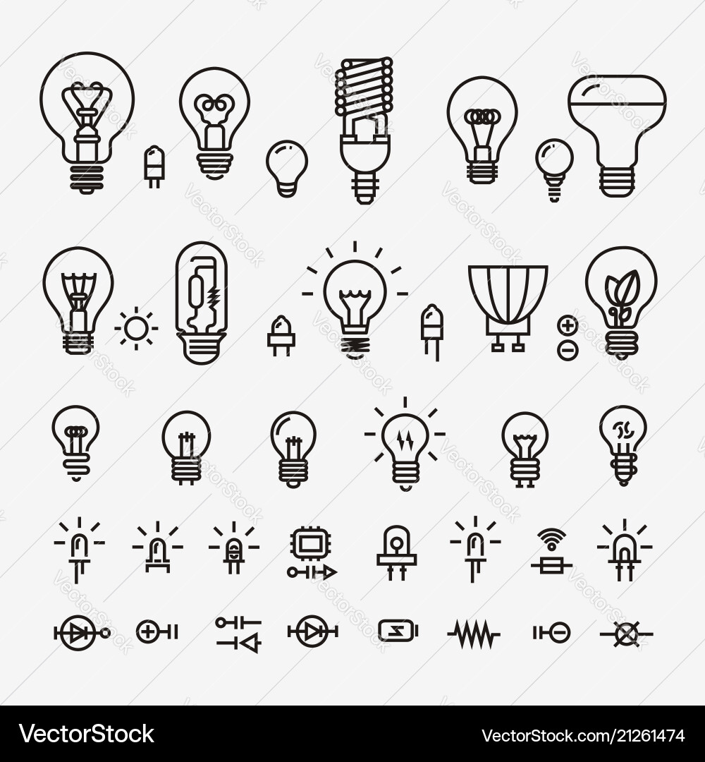 Light bulb and led lamp Royalty Free Vector Image