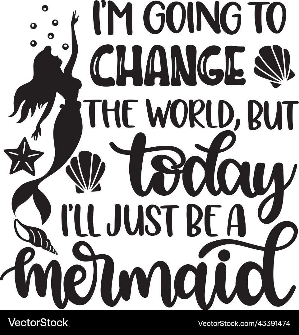 Mermaid Summer Vibes Royalty Free Vector Image