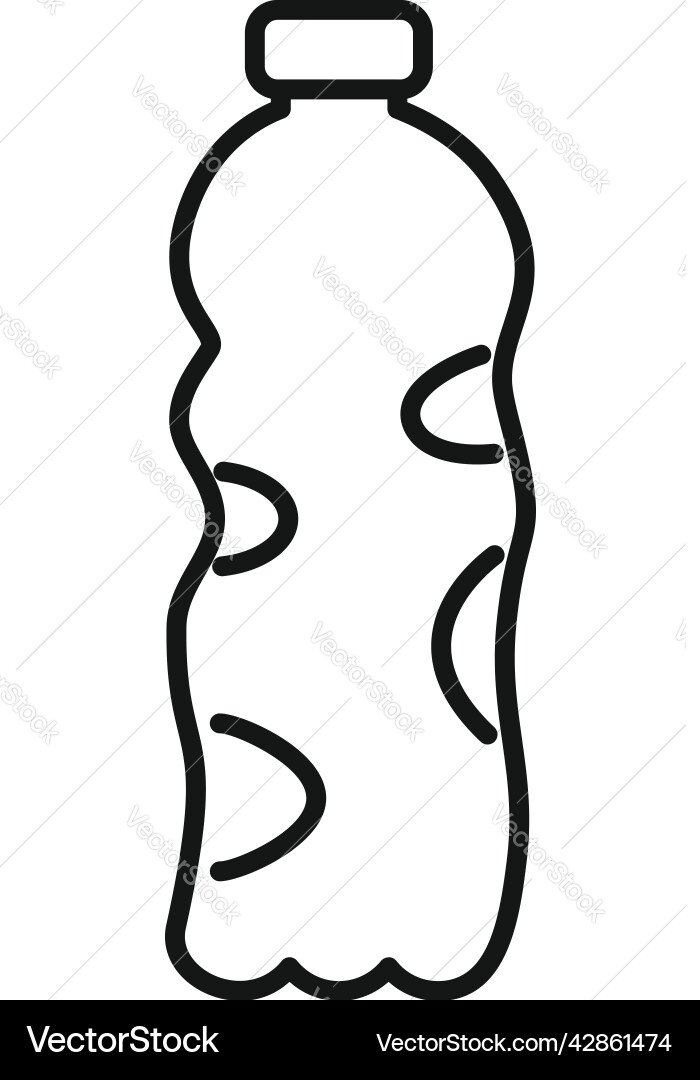 Plastic bottle waste icon outline trash Royalty Free Vector