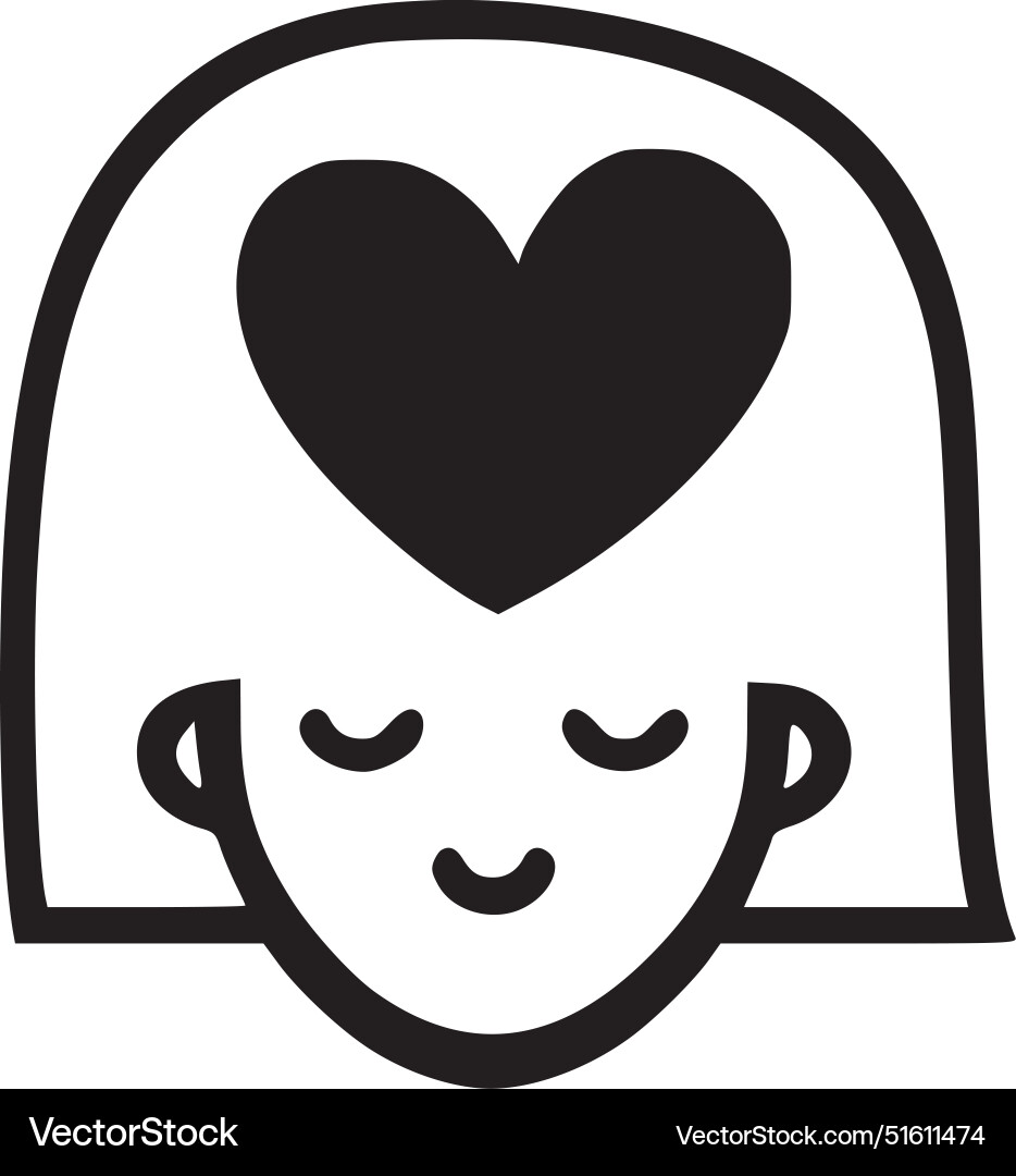 Self love - black and white Royalty Free Vector Image