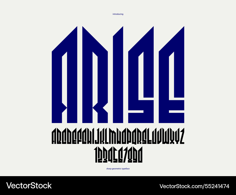 Sharp and bold display condensed font for logos Vector Image