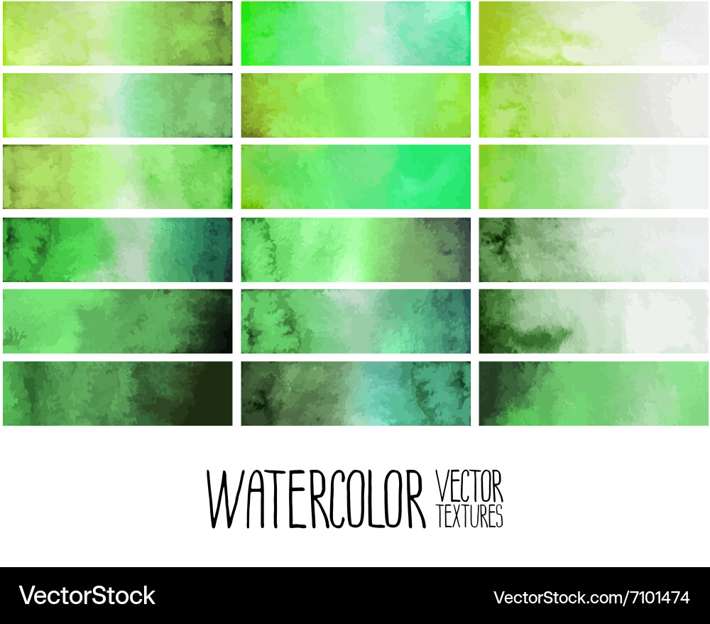 Watercolor Gradient Rectangles - Green Royalty Free Vector