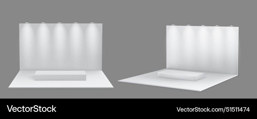 White 3d stand booth wall for trade display design