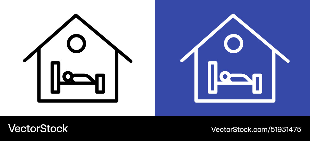 Accommodation icon depicting cozy and affordable Vector Image