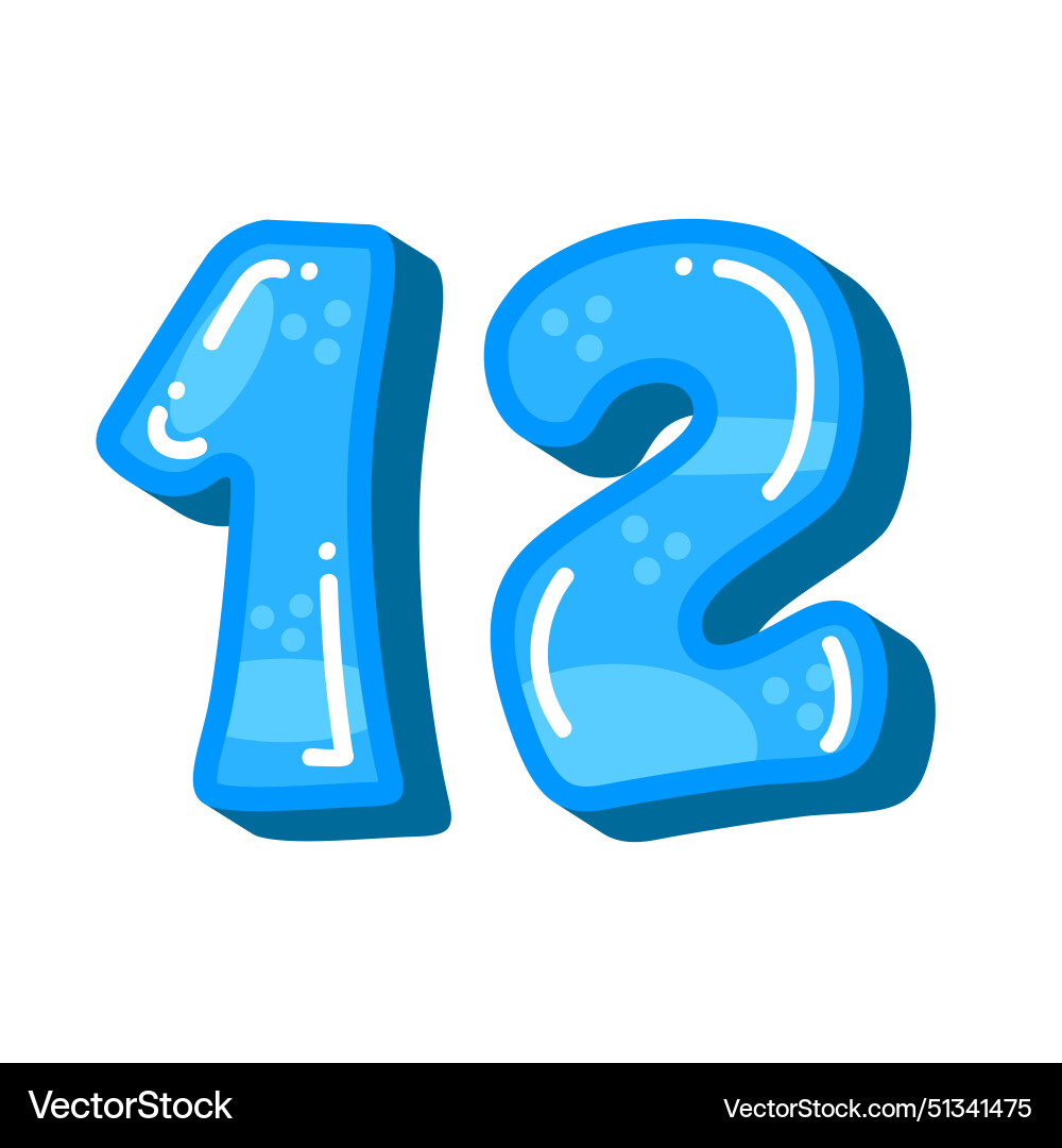Blue color number 12 Royalty Free Vector Image