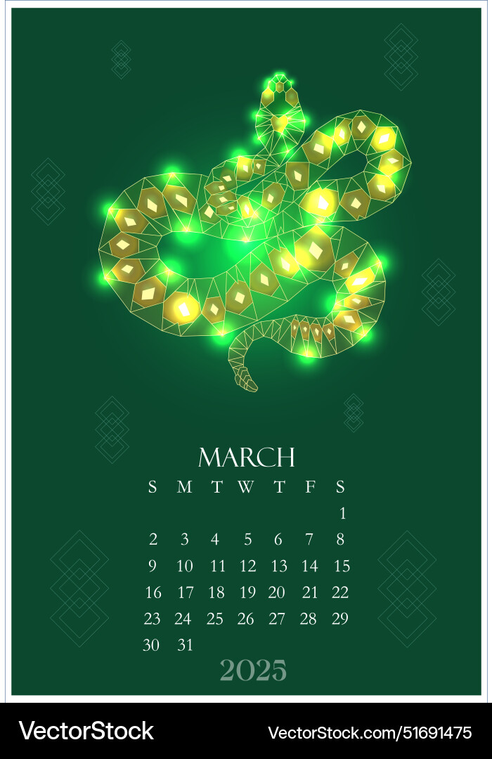 Calendar 2025 march month Royalty Free Vector Image