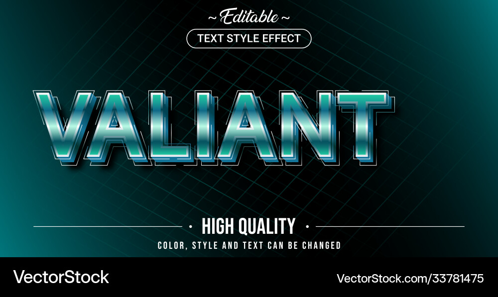 Editierbarer Textstileffekt - valiant Theme Vektorbild