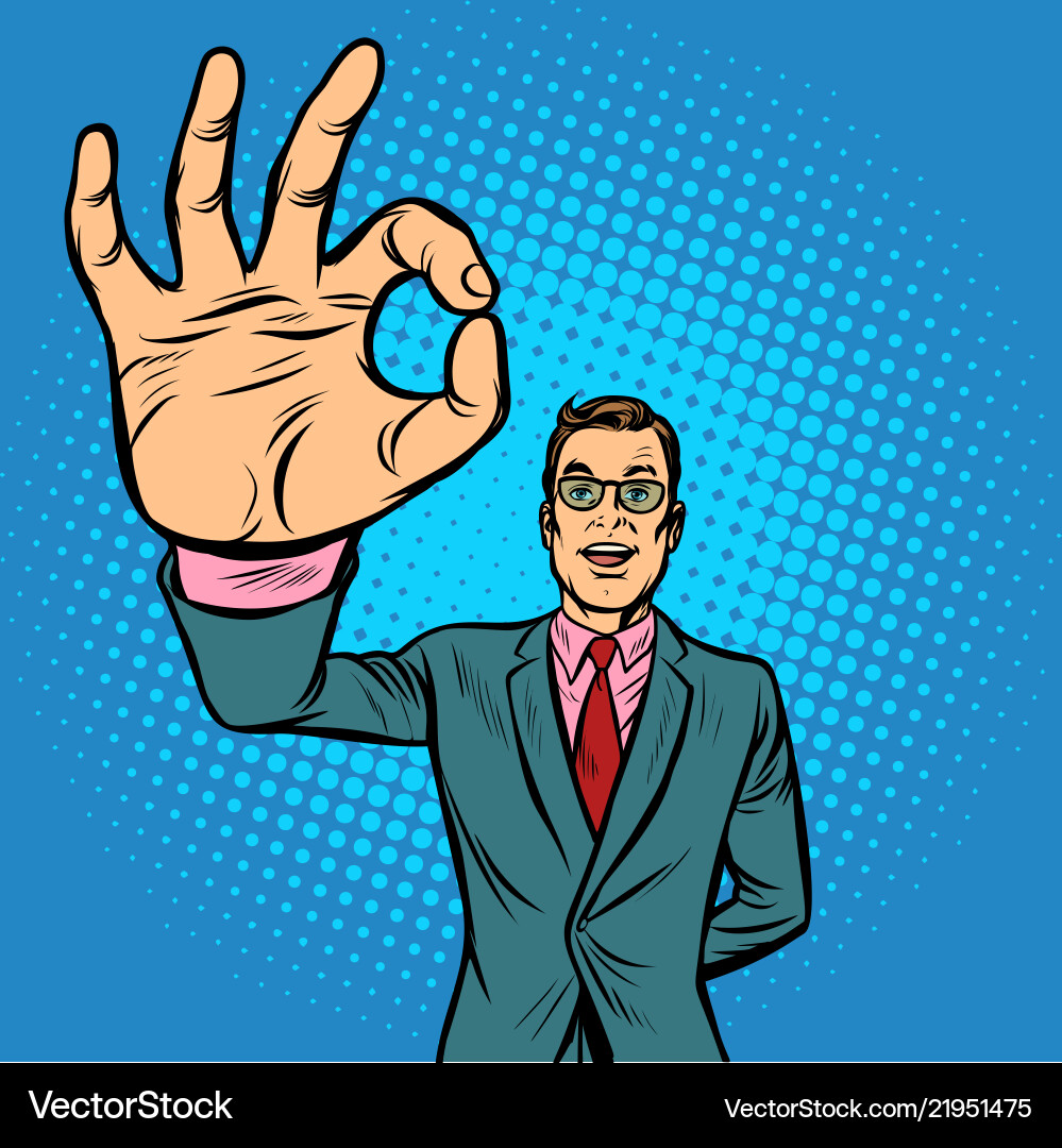 Man ok gesture Royalty Free Vector Image - VectorStock