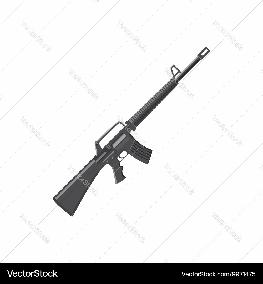 Military rifle icon cartoon style Royalty Free Vector Image