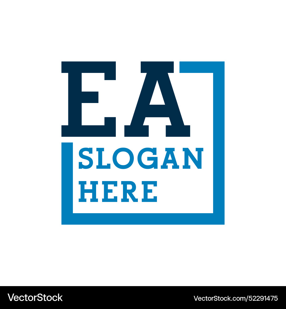 Minimal initials logo letters e and a ea initial Vector Image