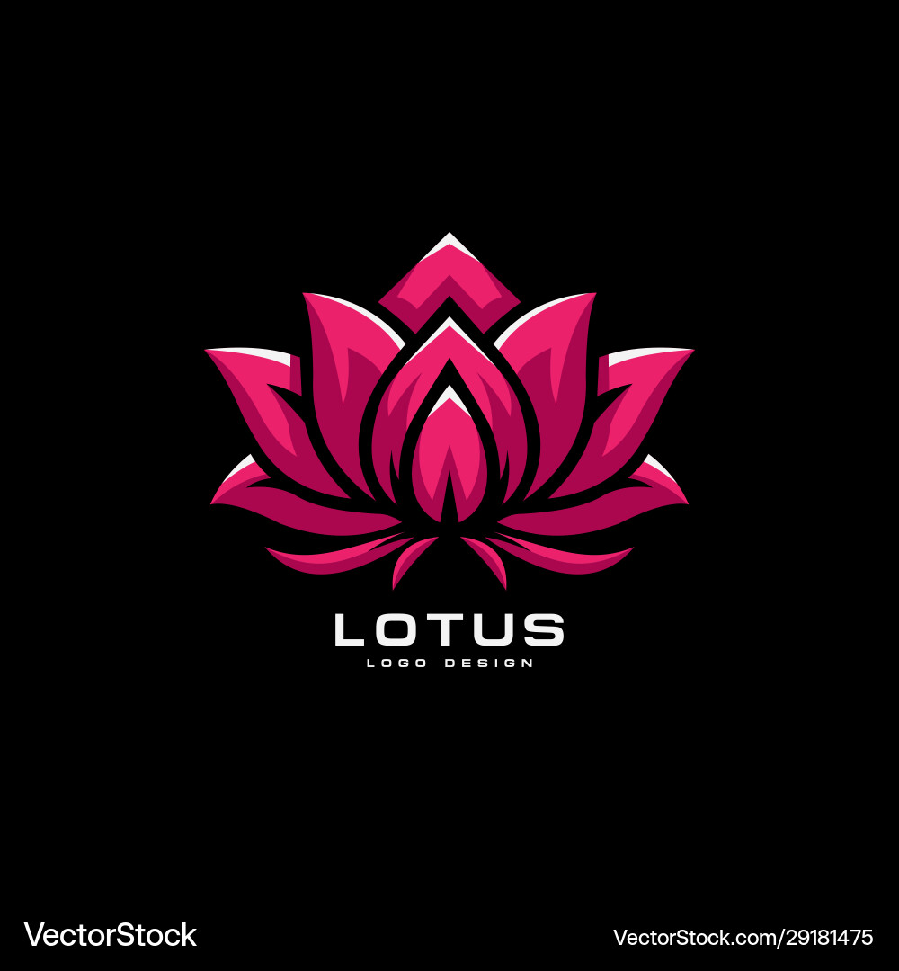 Modern lotus flower logo premium Royalty Free Vector Image