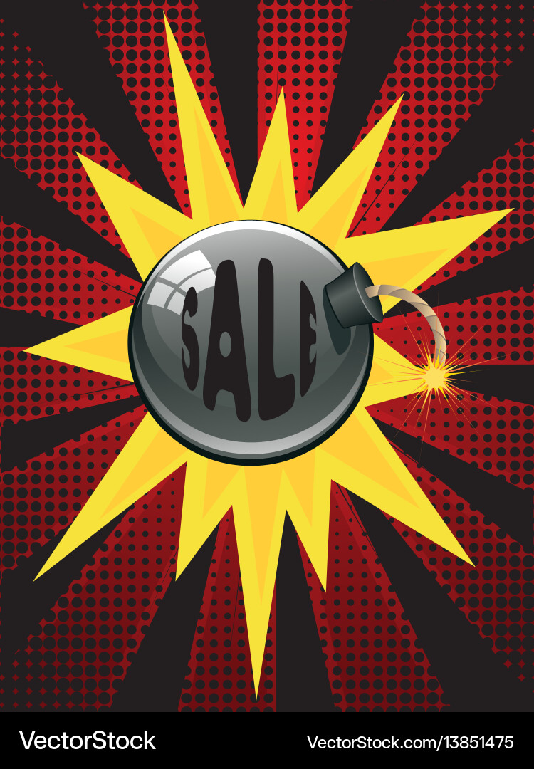Sale on bomb Royalty Free Vector Image - VectorStock
