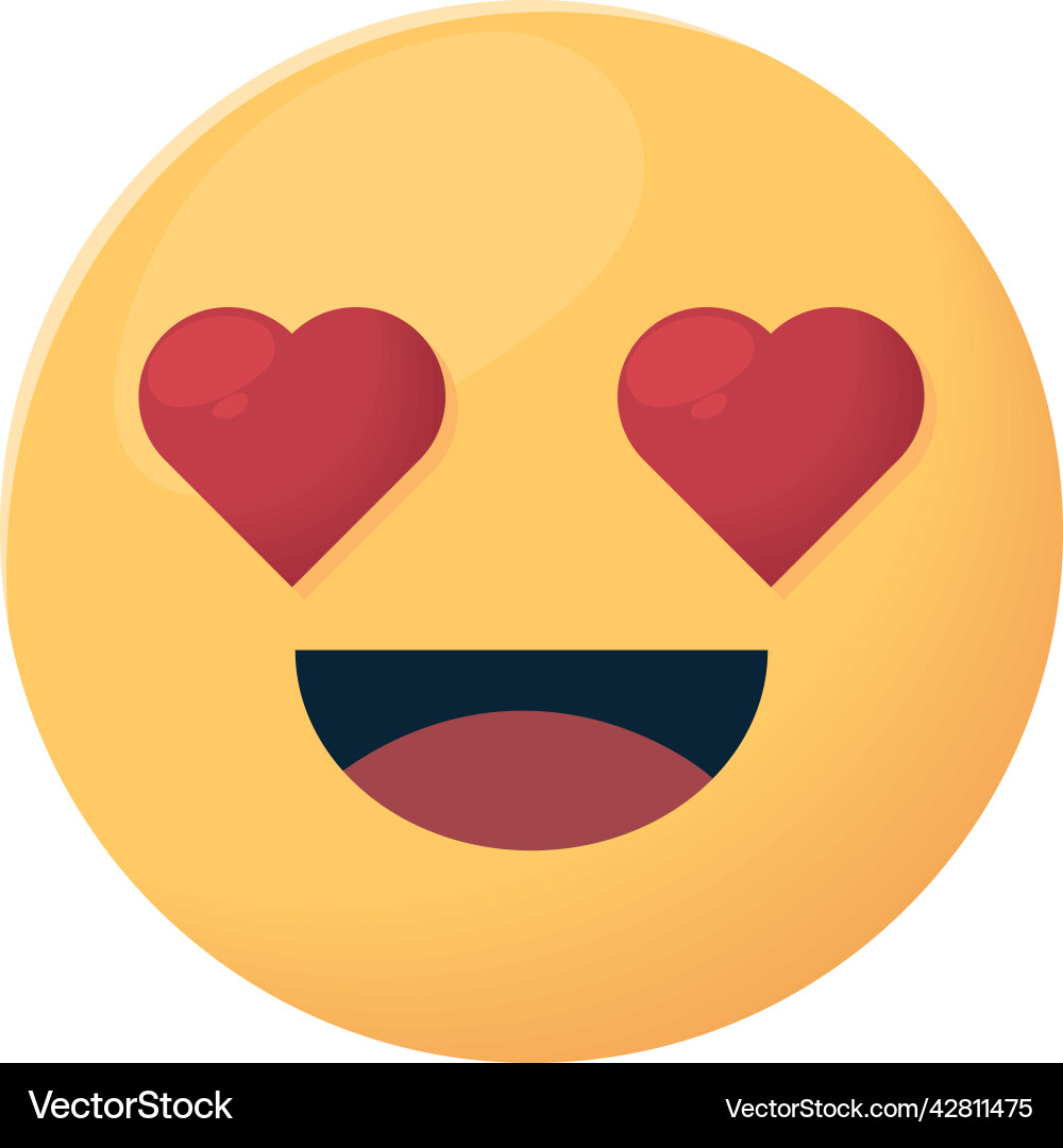 Smiley in love emoji Royalty Free Vector Image