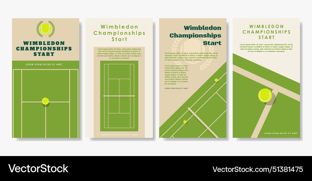 Wimbledon championships start poster Royalty Free Vector