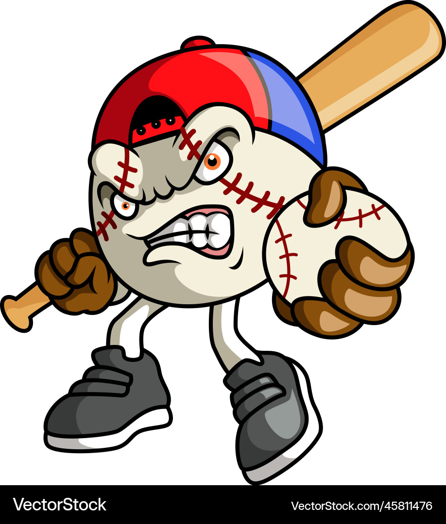 Angry Baseball Mascot Cartoon Royalty Free Vector Image