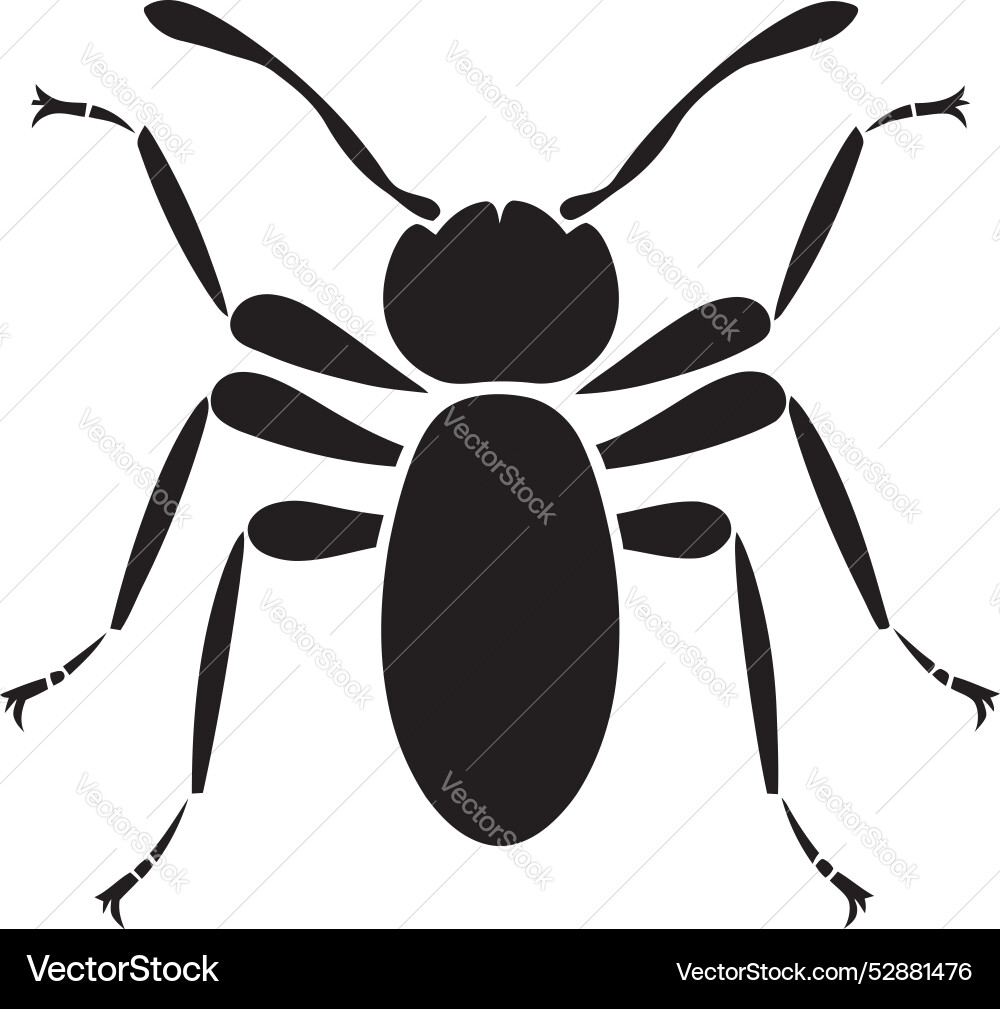 Black ant symbol an iconic logo design Royalty Free Vector