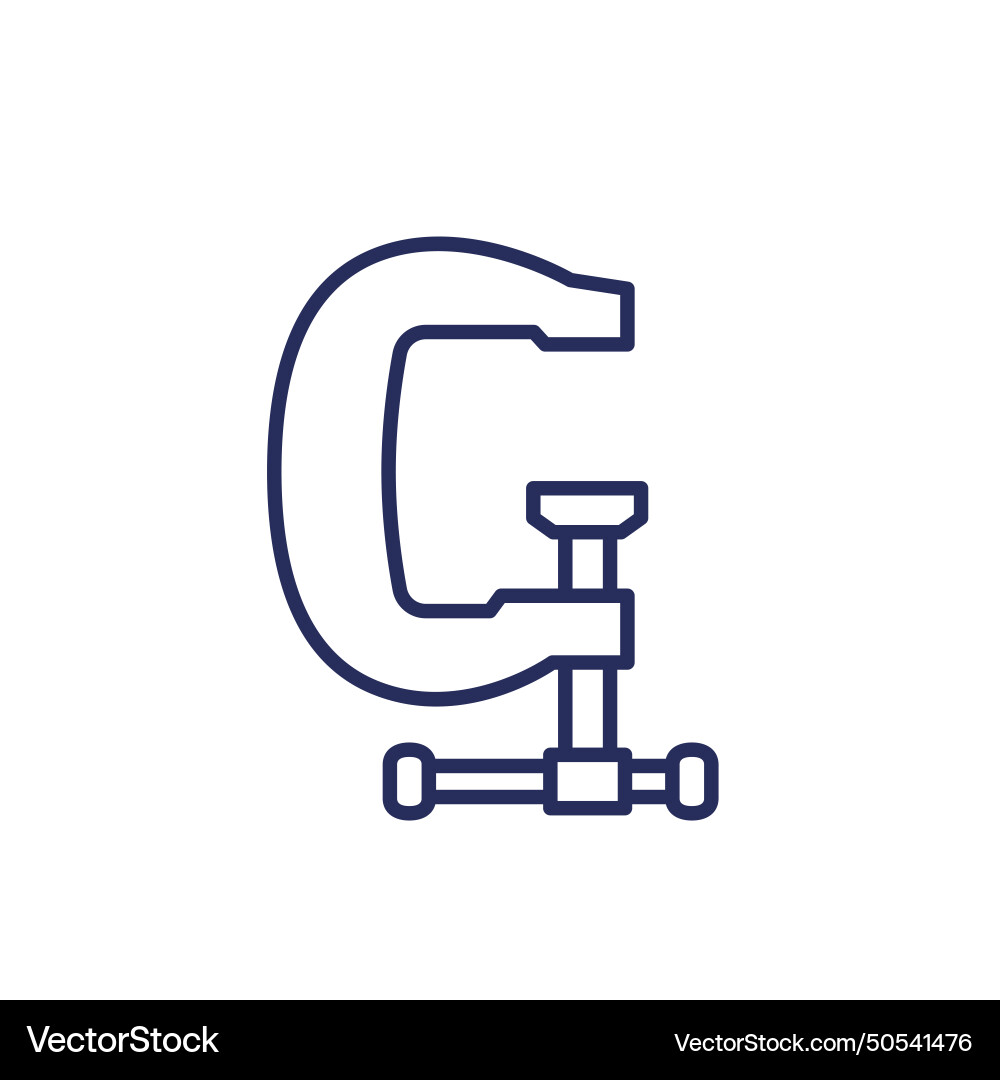 Clamp line icon on white Royalty Free Vector Image