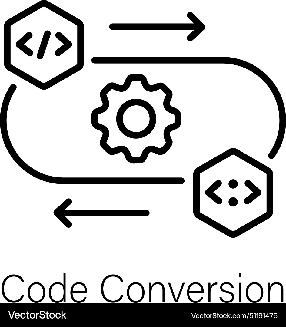Code Conversion Royalty Free Vector Image Vectorstock 