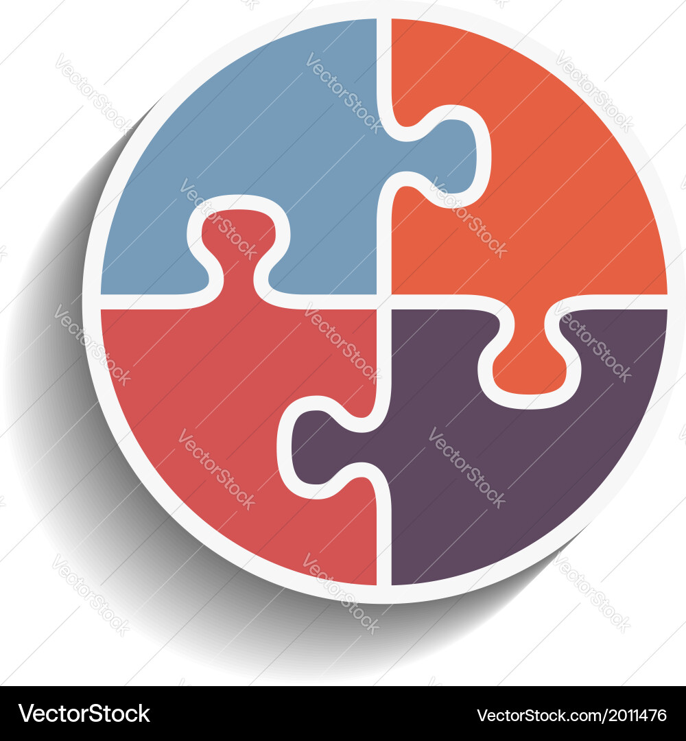 Colorful Puzzle Circle Royalty Free Vector Image