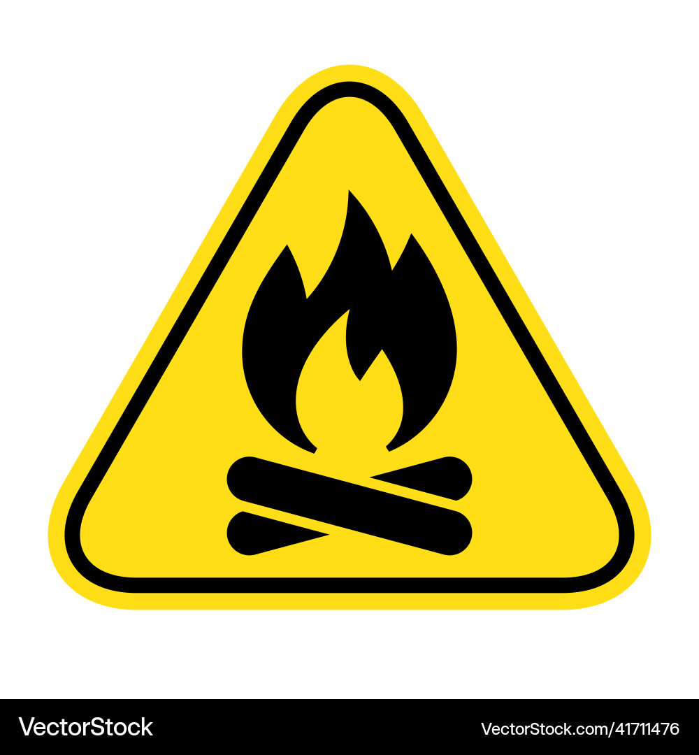 Fire warning sign isolated on white background Vector Image