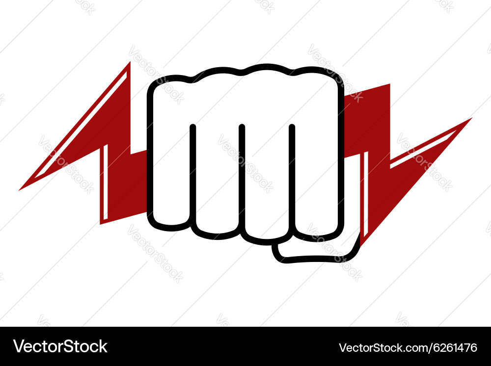 Fist with lightning Royalty Free Vector Image - VectorStock