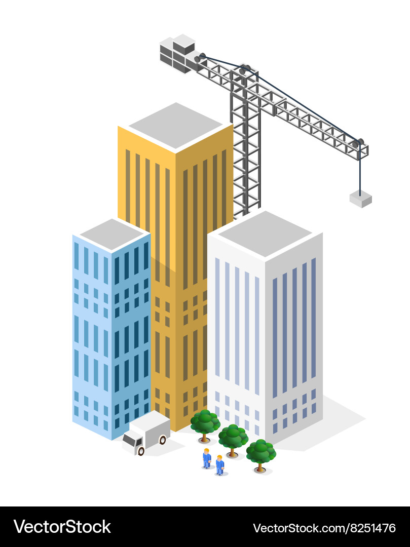 Industrial construction isometrics Royalty Free Vector Image