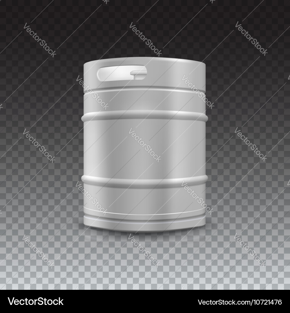 Metal beer keg with grained Royalty Free Vector Image
