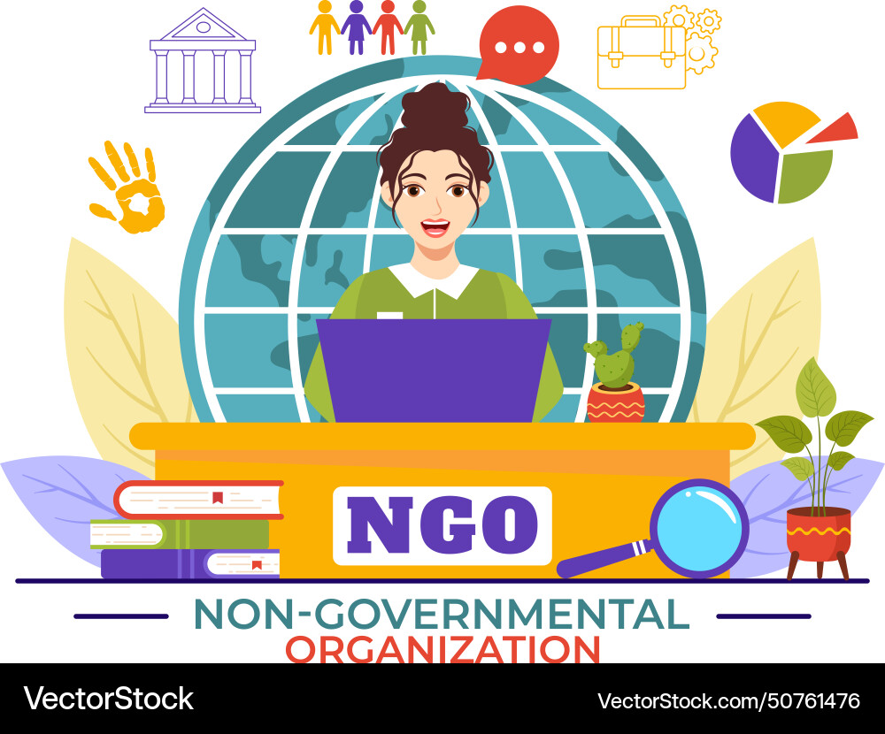 Ngo or non-governmental organization to serve Vector Image