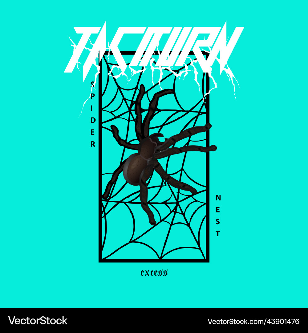 Spider art streetwear design Royalty Free Vector Image