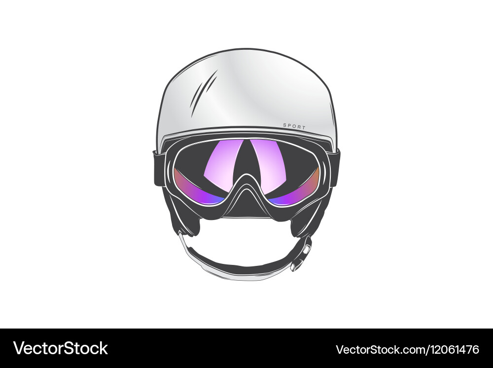 Sports helmet with goggles protective helmets Vector Image