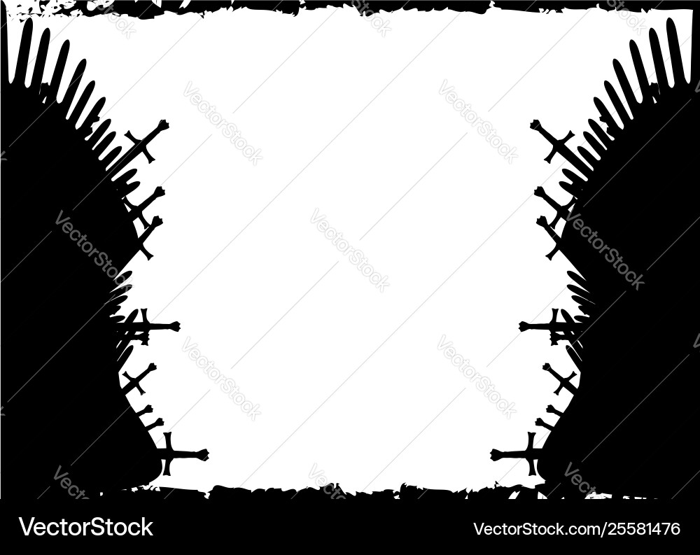 Thrones template hand drawn iron throne frame Vector Image