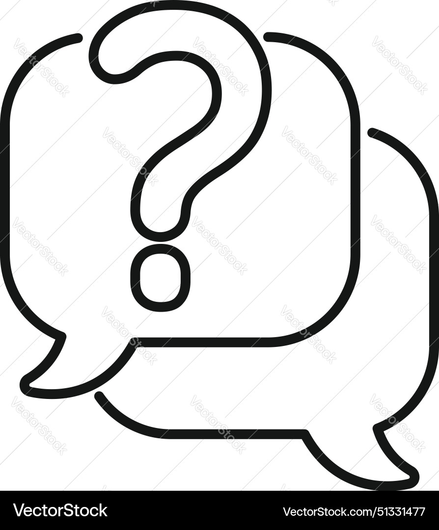Chat bubble question mark icon Royalty Free Vector Image