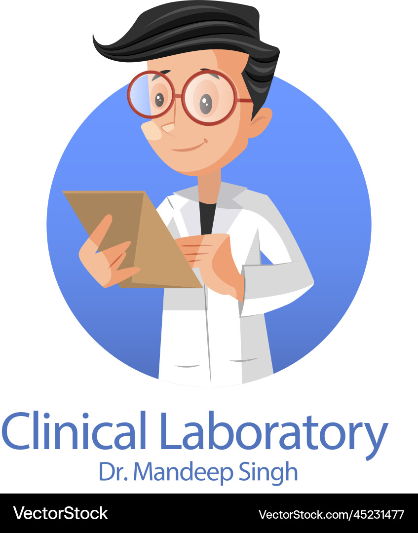 Clinical laboratory mascot logo Royalty Free Vector Image