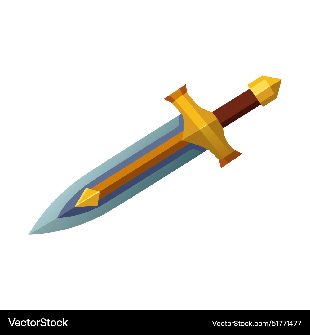 Dagger flat on white background Royalty Free Vector Image