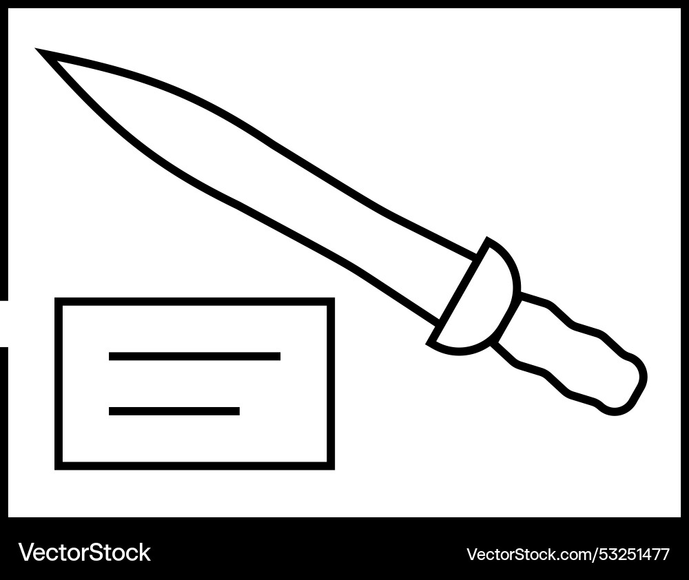 Gladius museum exhibit line icon Royalty Free Vector Image