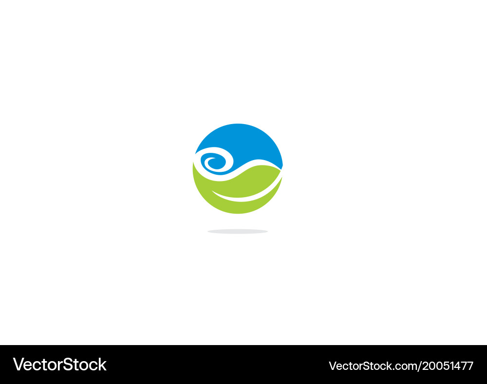 Green leaf water bio ecology logo Royalty Free Vector Image