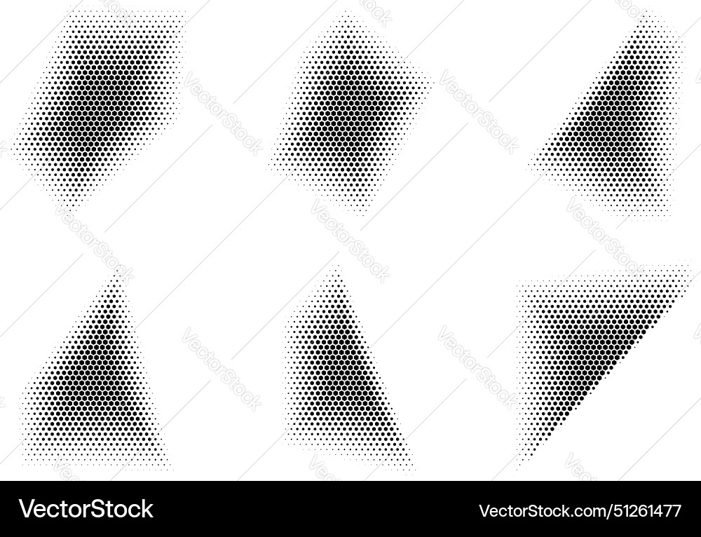 Halftone hexagon pattern reprographic technique Vector Image